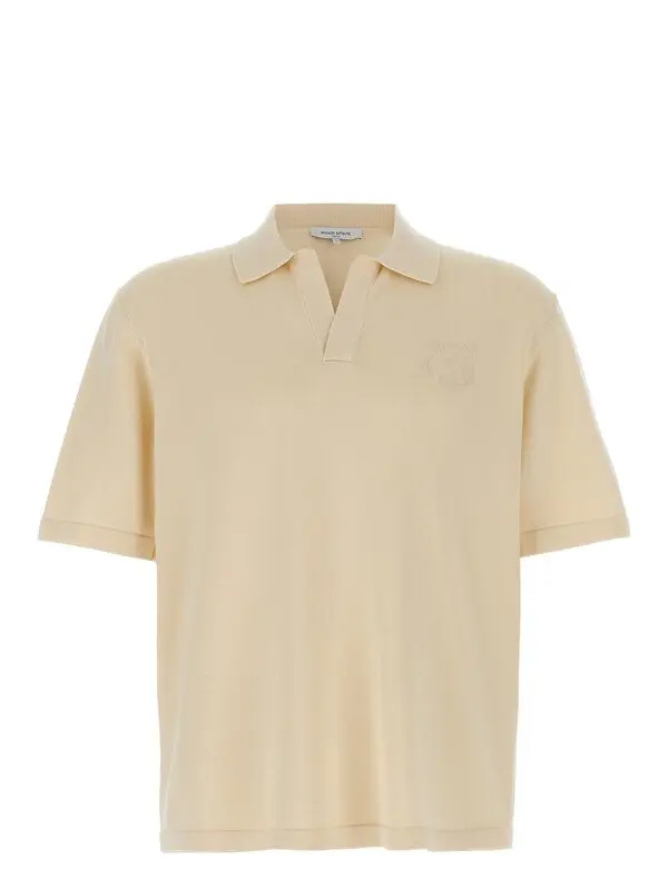 Maison Kitsuné Bold Fox Head Polo Shirt - Beige