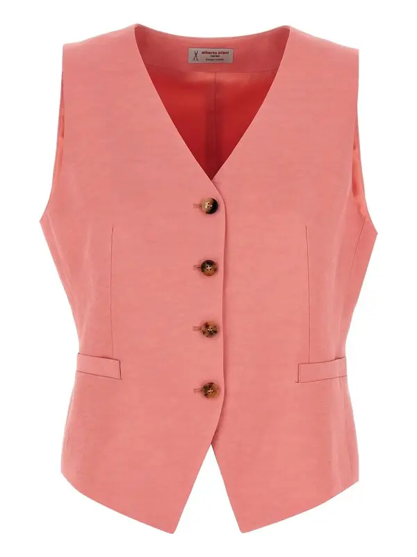 Alberto Biani Linen Viscose Vest - Pink