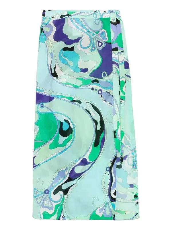 Emilio Pucci Printed Midi Skirt - Green