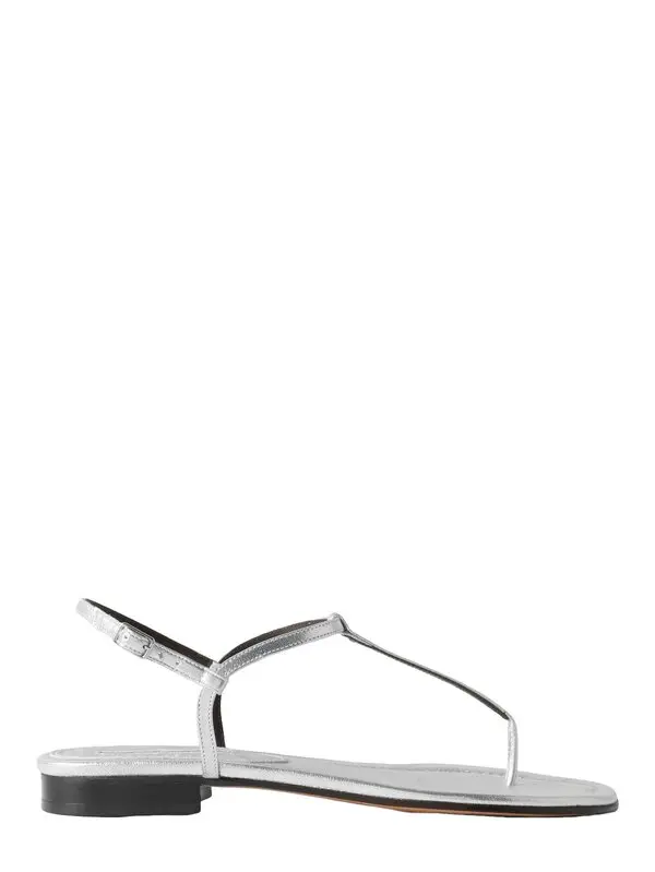 EMME PARSONS Cecilia Metallic Leather Sandals - Silver