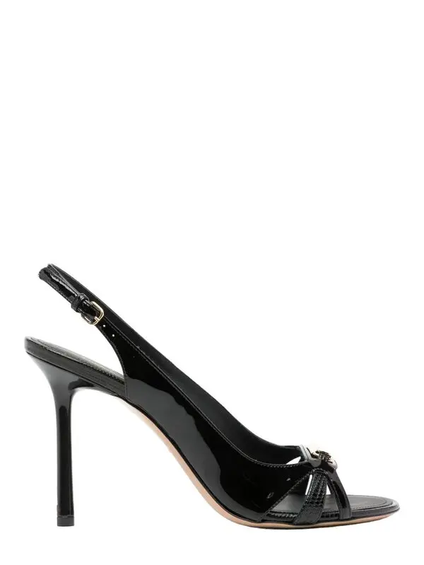 FERRAGAMO Leather 100mm Sandals - Black
