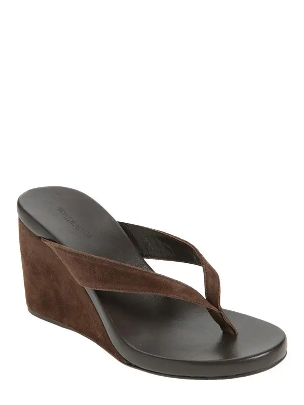 TONY BIANCO Avanti Wedge Platform Flip Flop - Espresso Suede