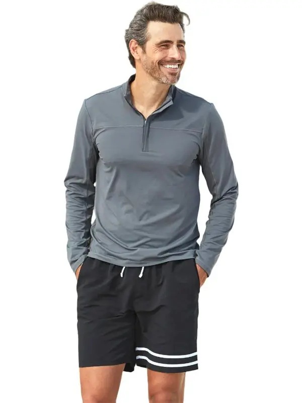 CABANA LIFE Sport Zip Top - Grey