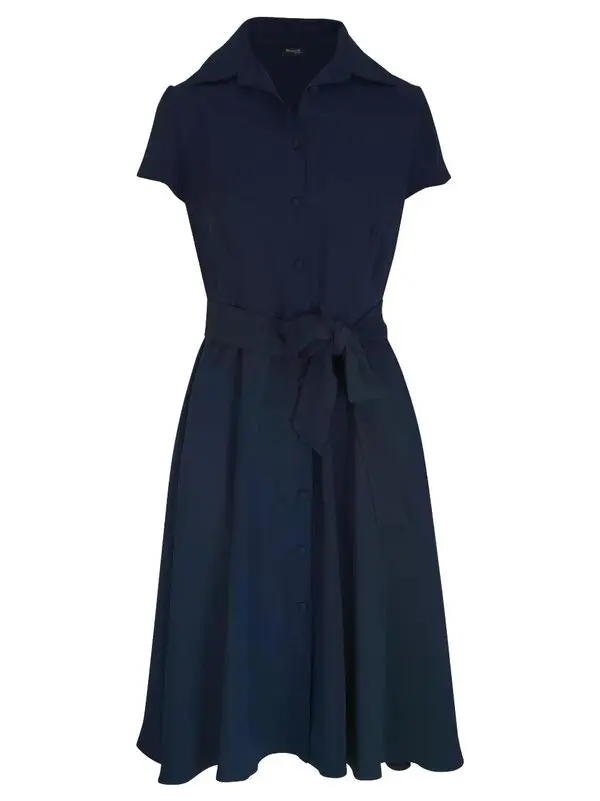 Kiton Tied-waist Midi Shirt Dress - Blue