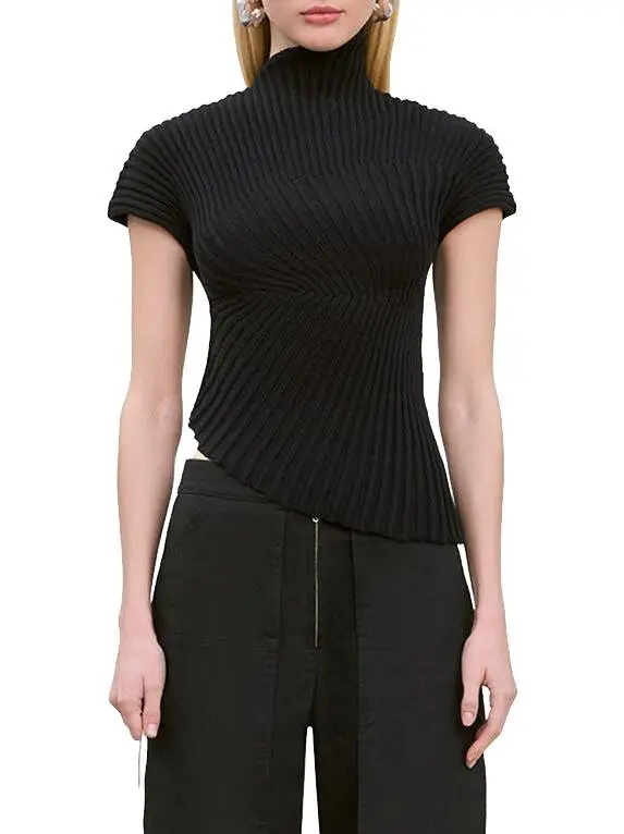 Cult Gaia Annemie Knit Top - Black