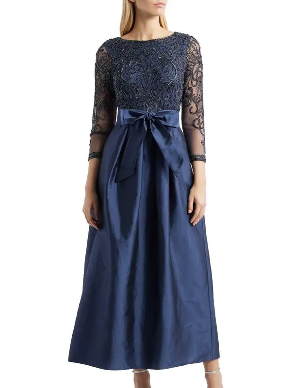 Pisarro Nights Embellished Cocktail Dress - Navy