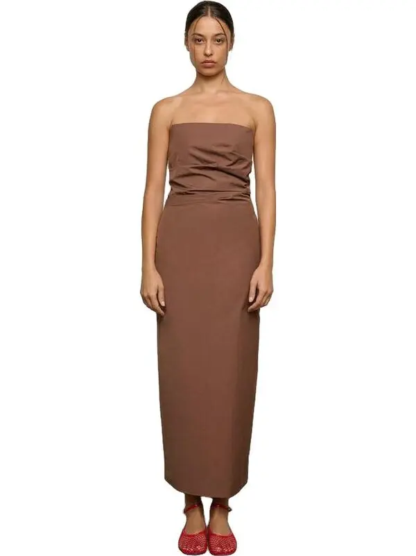 ONE OF OTHERS Lucetta Strapless Dress - Mocha