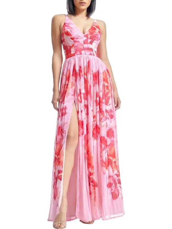 Dress The Population Alyssa Floral Gown - Blush Multi