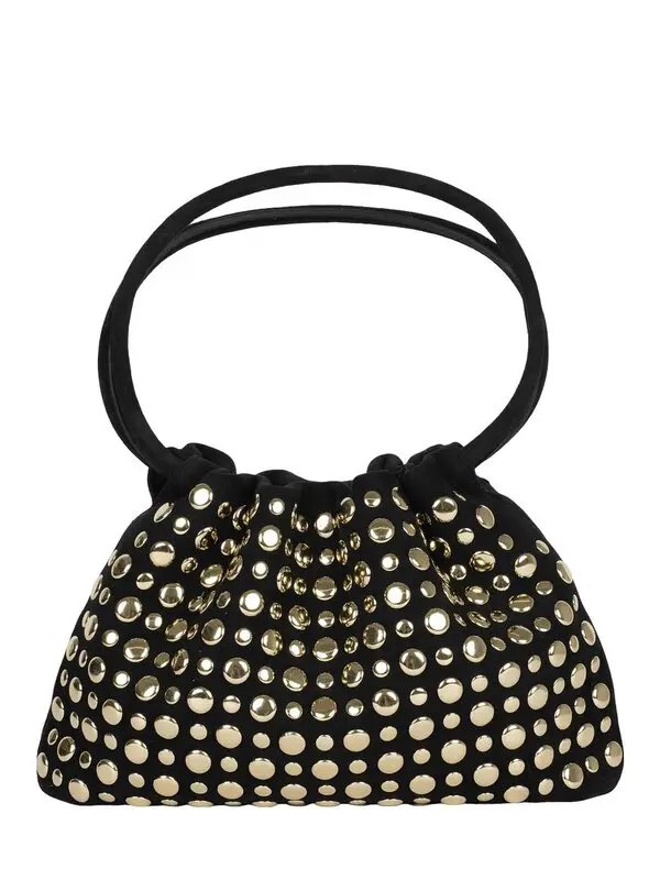 Jeffrey Campbell Lil-brat Leather Handbag - Black Suede Gold