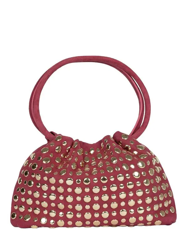 Jeffrey Campbell Lil-brat Leather Handbag - Deep Rose Suede Gold