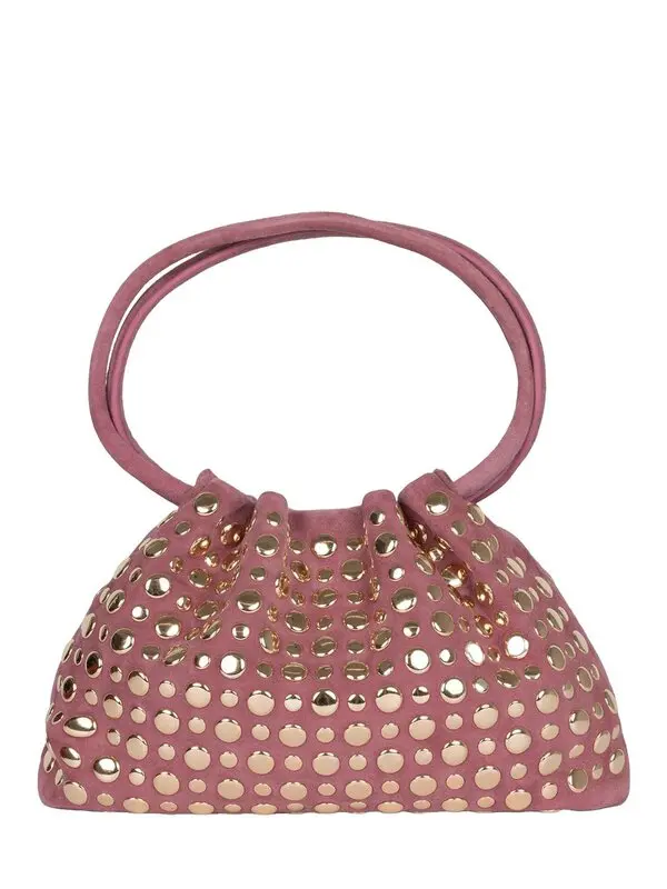 Jeffrey Campbell Lil-brat Leather Handbag - Dusty Rose Suede Gold