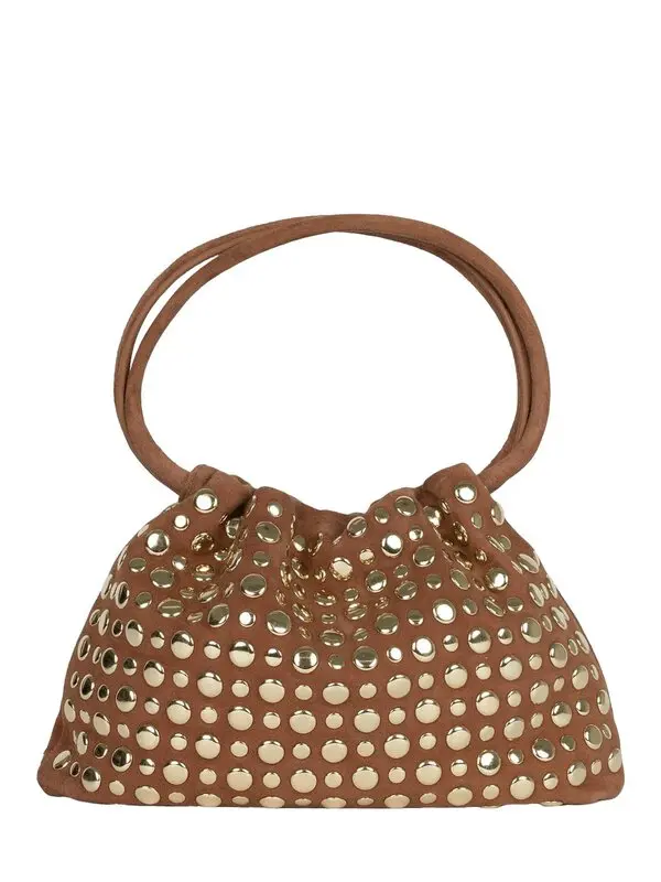 Jeffrey Campbell Lil-brat Leather Handbag - Tan Suede Gold