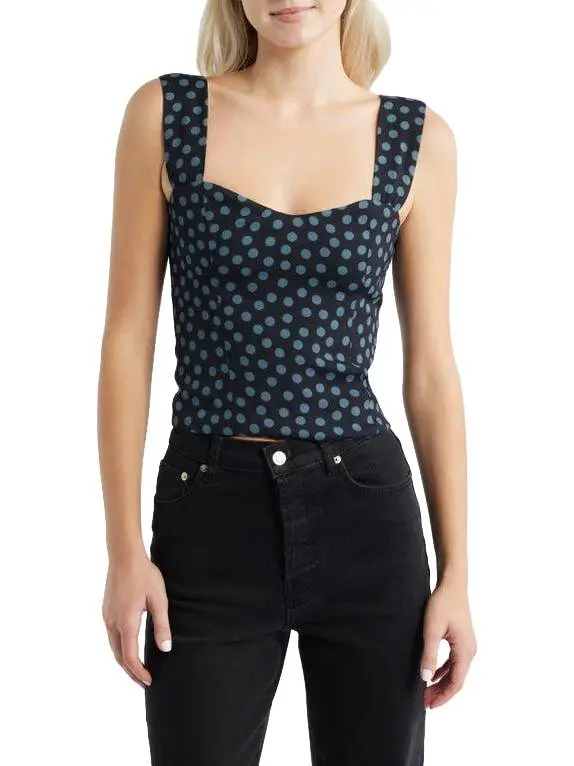 REFORMATION Hester Crepe Top - Cosmic Dot