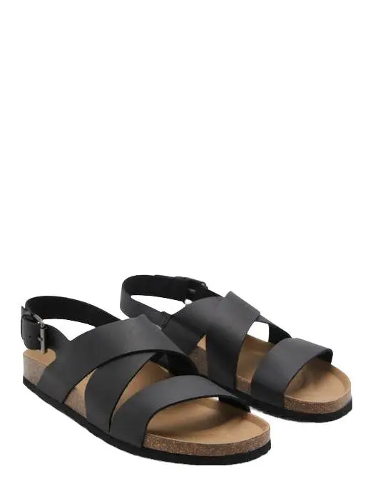 Mango Crisscross Slingback Sandal - Black