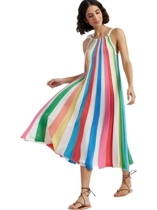 Chinti & Parker Cotton Swing Dress - Rainbow
