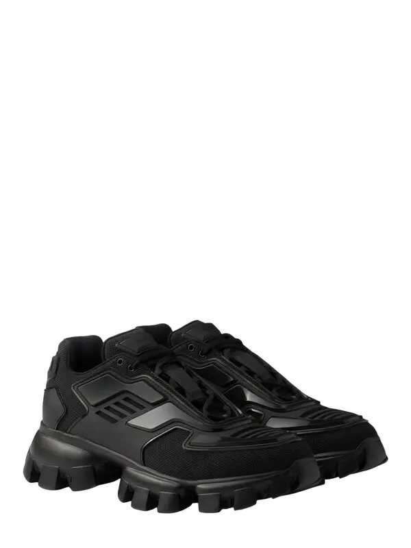 Prada Cloudbust Thunder Knit Fabric Sneakers - Black
