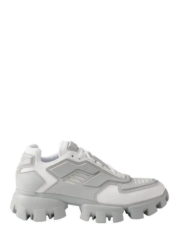 Prada Cloudbust Thunder Knit Sneakers - White/pearl Gray