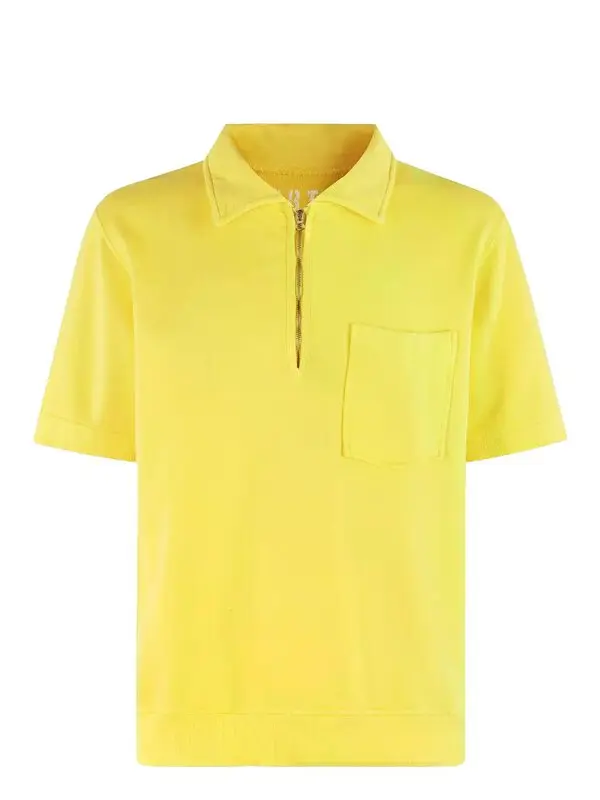 FORTELA Zip-detail Polo Top - Yellow
