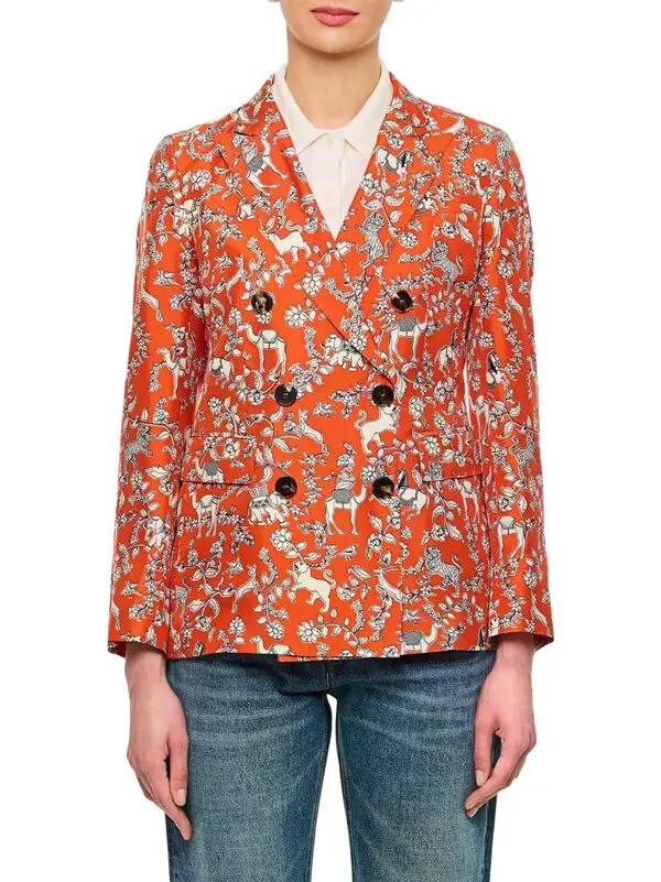 Alberto Biani Graphic-print Blazer - Orange