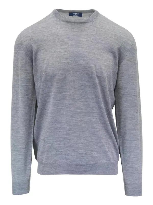 Fedeli Crew-neck Long-sleeve Jumper - Grey