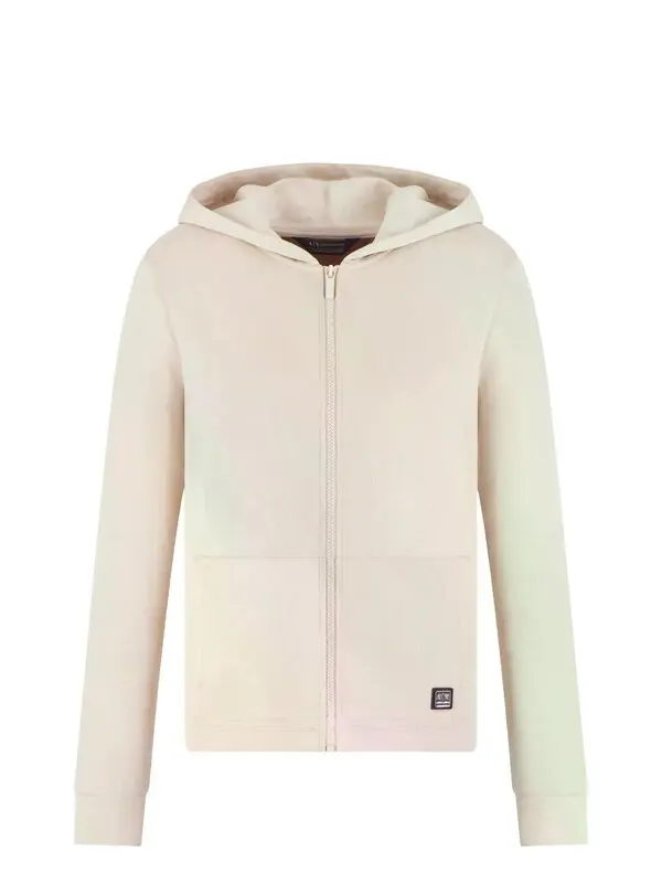 Armani Exchange Logo-plaque Hoodie - Neutrals