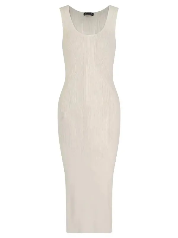 Armani Exchange Ribbed Maxi Dress - Neutrals
