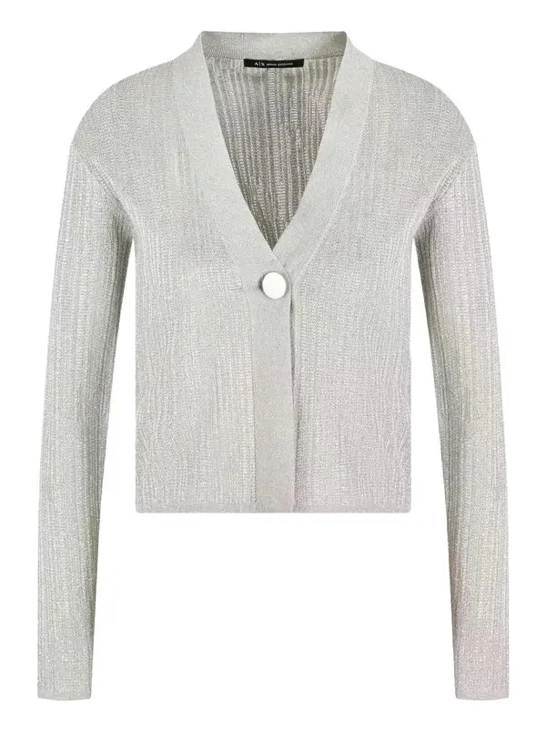 Armani Exchange Cropped V-neck Cardigan - Grey