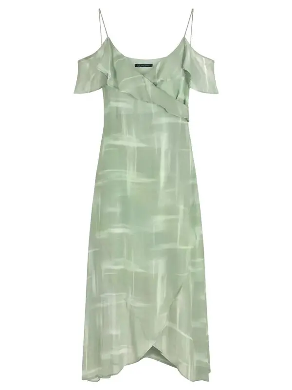 Armani Exchange Ruffled Off-shoulder Dress - Green