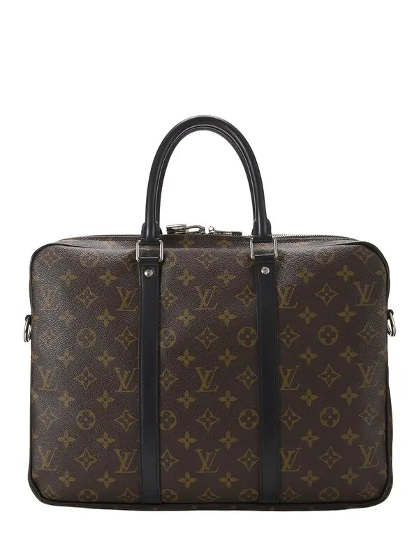 LOUIS VUITTON Monogram Macassar Porte Documents-voyage - Brown
