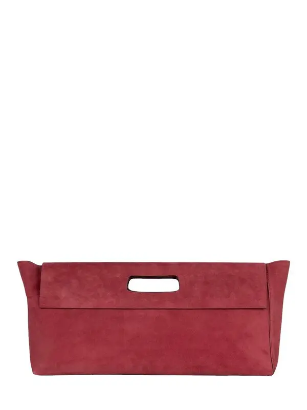 Jeffrey Campbell Toolbox Leather Clutch - Deep Rose Suede