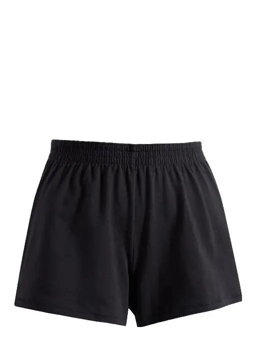 SKIMS Foldover Cotton Blend Jersey Shorts - Soot