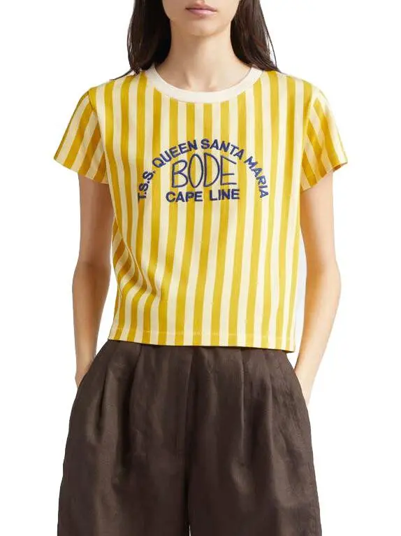 BODE Medalist Striped T-shirt - Yellow Multi
