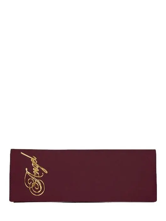 Jeffrey Campbell Halo-c Leather Clutch - Wine Satin