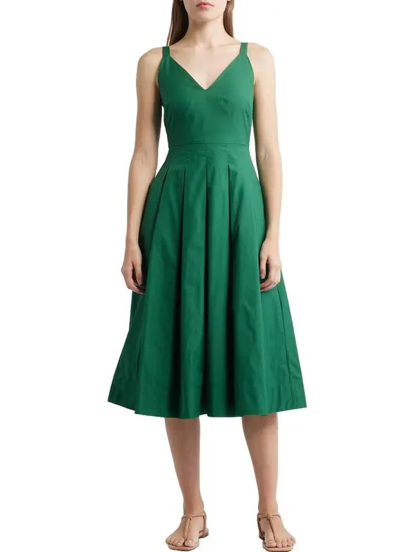 ALEX MILL Abby Cotton Poplin Dress - Malachite