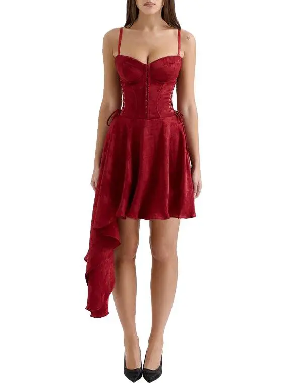 House Of Cb Lola Underwire Corset Minidress - Red Dahlia