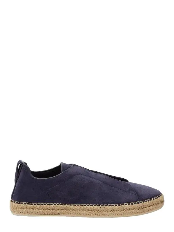 Zegna Triple Stitch Suede Espadrilles - Blue