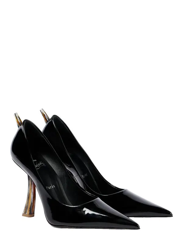 CHRISTIAN LOUBOUTIN Kate Clawmax 100 Patent Leather Pumps - Black