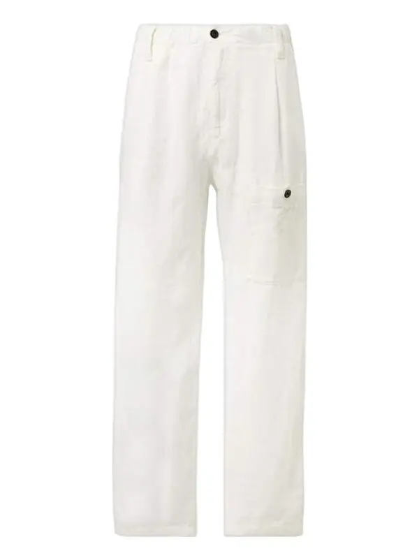 C.P. COMPANY Linen Cargo Pants - White