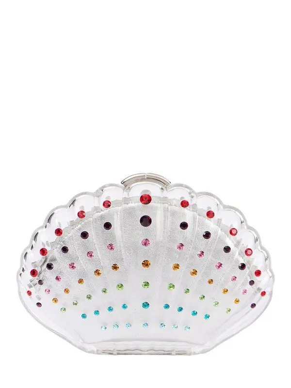 AQUAZZURA Crystal Shell Embellished Clutch - Multicoloured