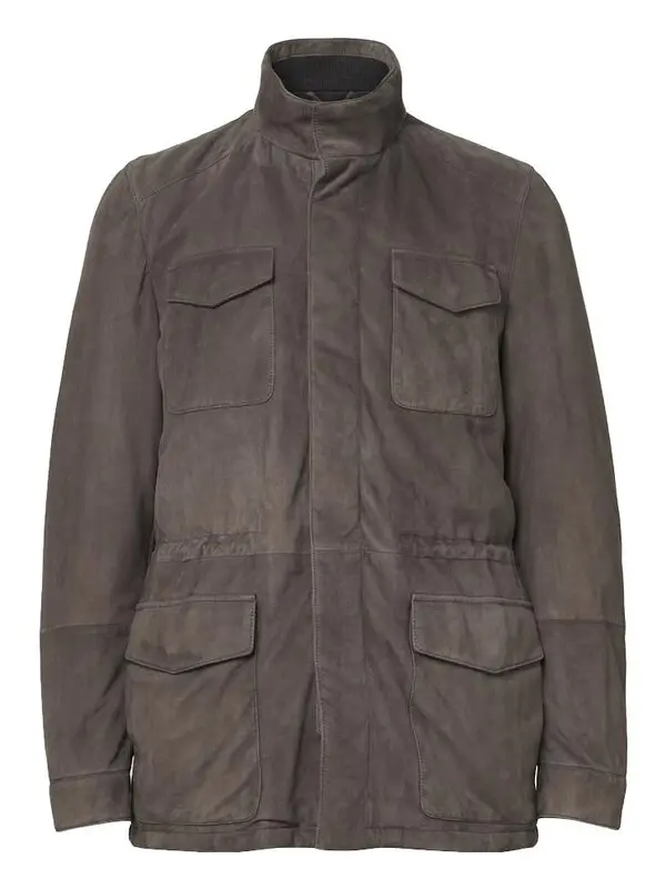 Thom Sweeney Suede Field Jacket - Grey
