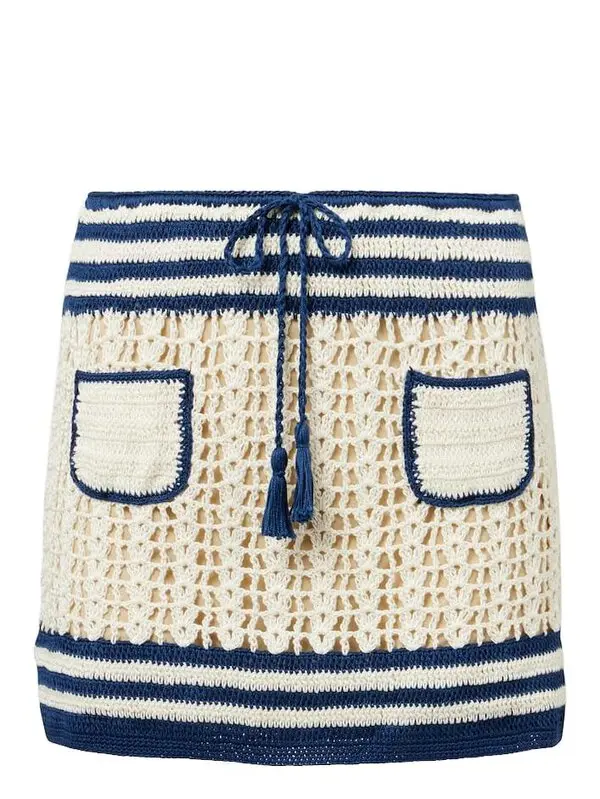 Anna Kosturova Gabrielle Crochet Cotton Miniskirt - White