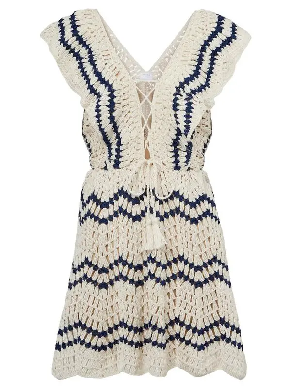 Anna Kosturova Seaside Crochet Polo Dress - Red