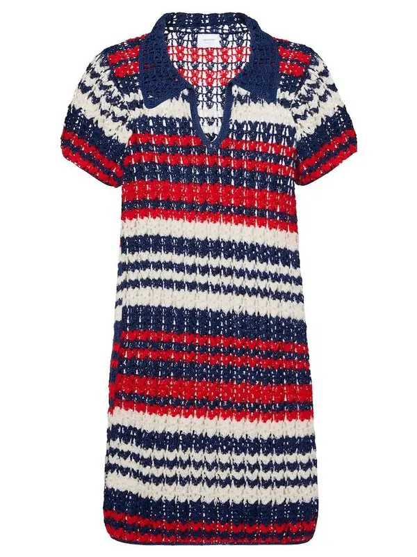 Anna Kosturova Crochet Cotton Polo Dress - Multicoloured