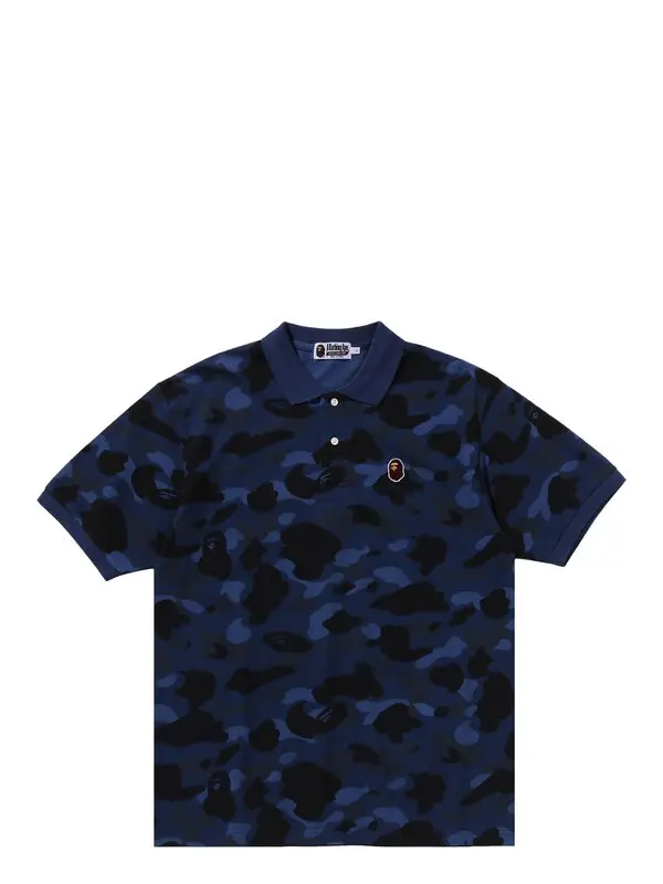 A BATHING APE Color Camo Large Ape Head Relaxed Fit Polo Shirt 'navy - Blue