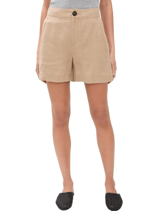 Vince Mid-rise Hemp Shorts - Brulee
