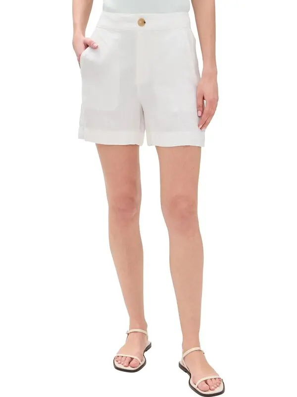 Vince Mid-rise Hemp Shorts - Off White