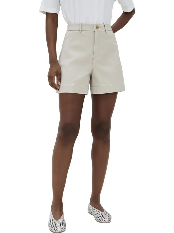 Spanx Stretch Twill Shorts - Bone