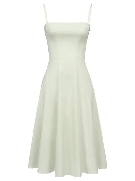 House Of Cb Dolly Square-neck Midi Dress - Matcha Green