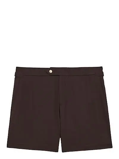 REISS Straight-leg Swim Shorts - Chocolate Brown