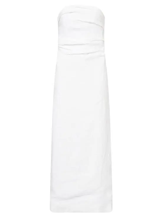 Tove Sabella Strapless Linen Maxi Dress - White